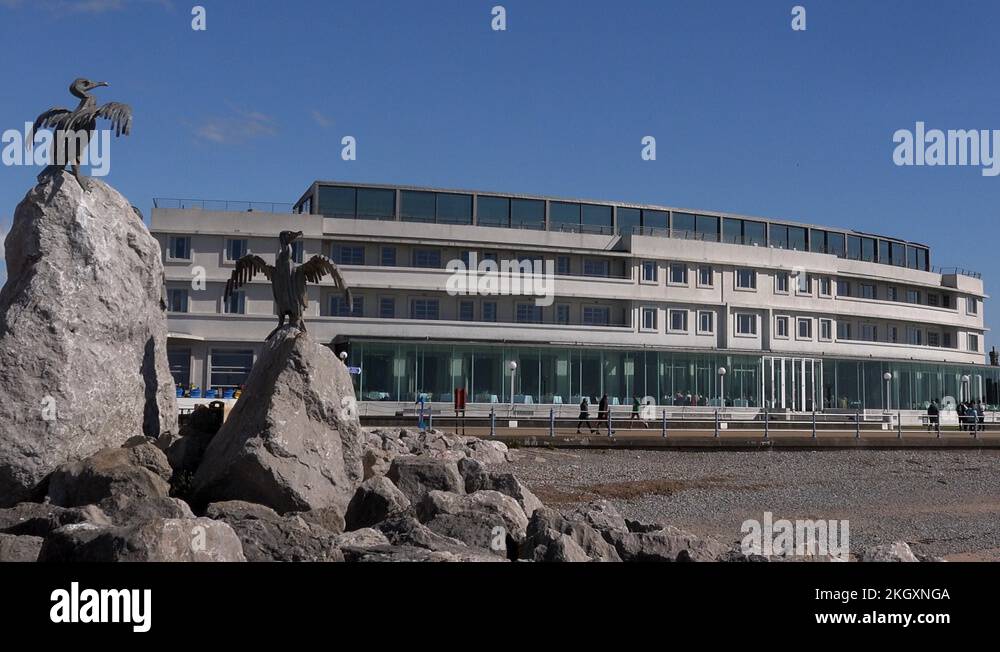 Morecambe bay seaside resort in North modern architecture England UK 4K ...