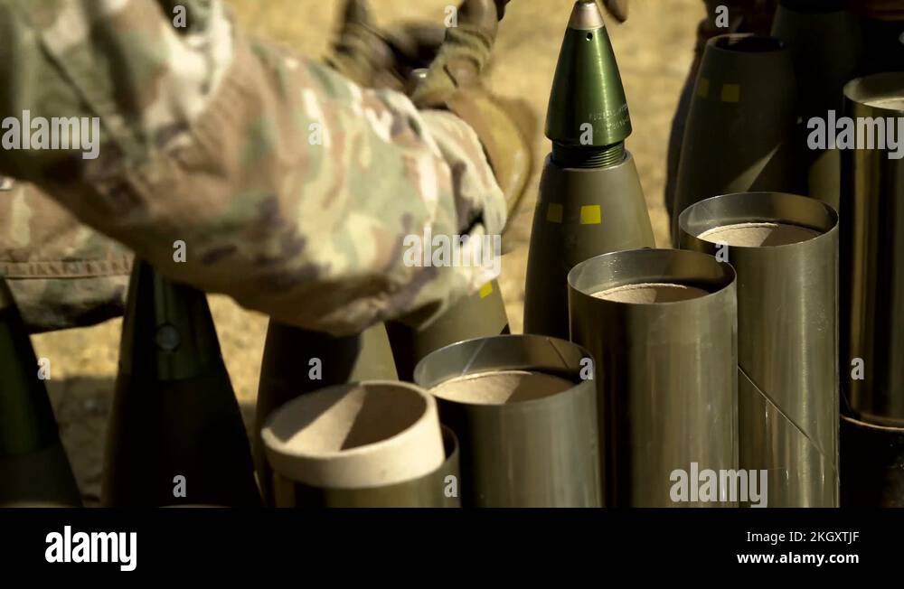 Soldiers building artillery shells for training during Red Flag Alaska ...
