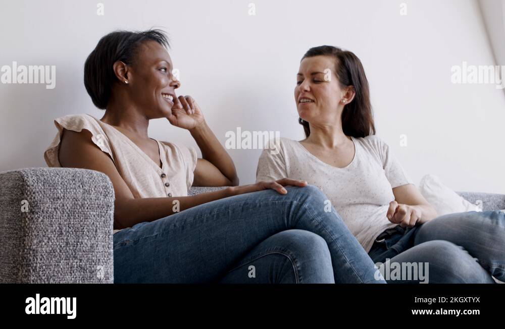 Two women talking sofa communication Stock Videos & Footage - HD and 4K ...
