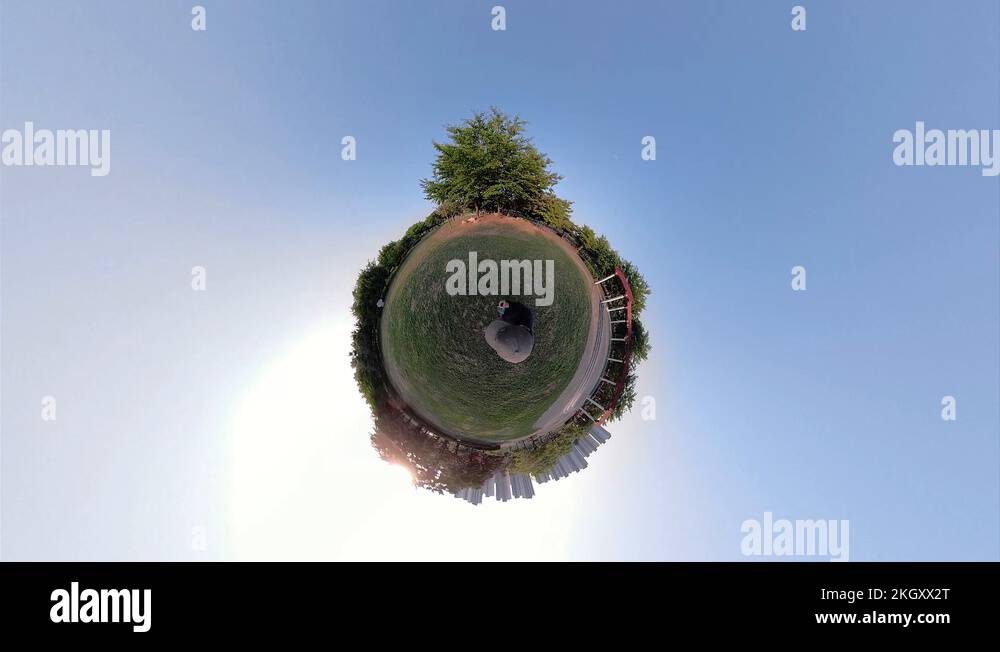 Little Planet View of Carbon-neutral forest in Ansan Hwarang Recreation ...