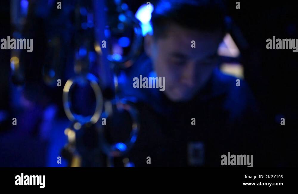 Sailor at work in control room aboard USS Mount Whitney Stock Video ...