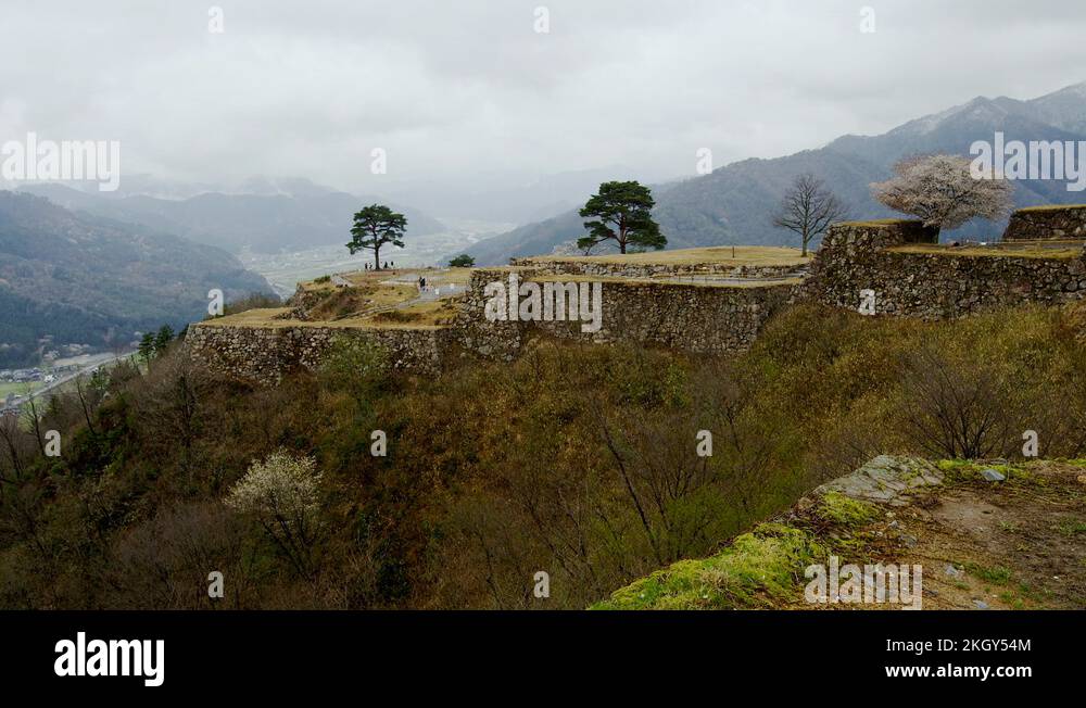 Ruins of Takeda Castle, Asago City, Hyogo Prefecture, Japan Stock Video ...
