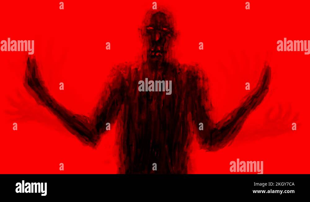 Scary evil ghosts of darkness 2D animation Stock Video Footage - Alamy