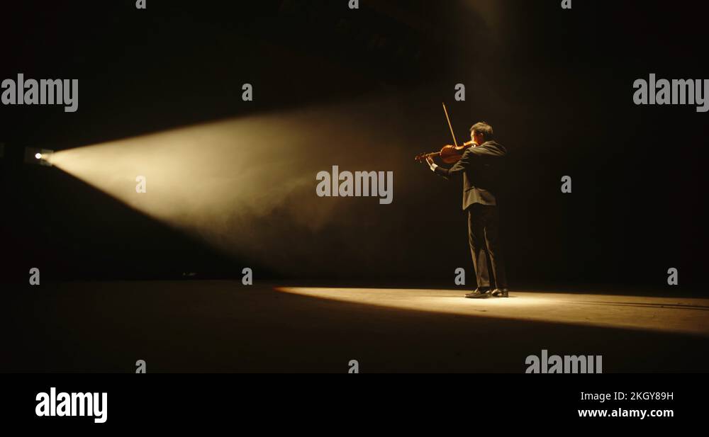 Male violin player having a solo on stage. Professional musician ...