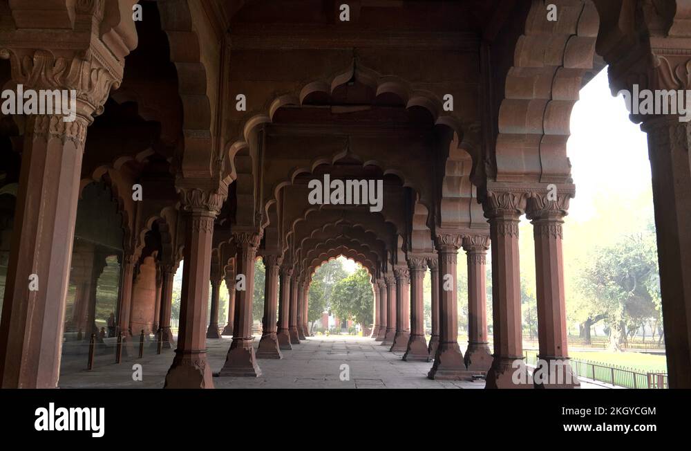 gimbal steadicam walking under a pavilion at red fort at old delhi in ...