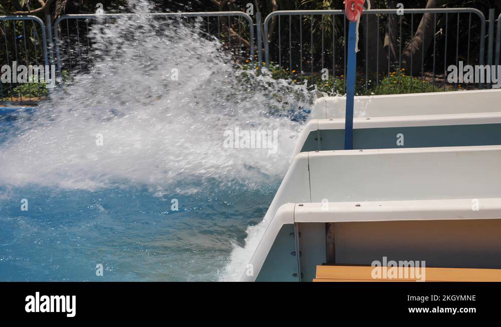 Sideview of waterslide in aquapark Stock Video Footage - Alamy