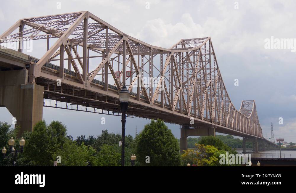 Martin Luther King Bridge over Mississippi River in St. Louis Stock ...