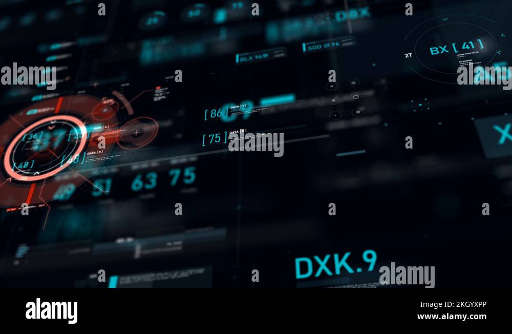 Target pointer and Futuristic user interface HUD GUI Stock Video ...