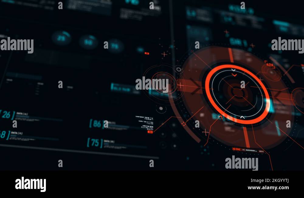 Target pointer and Futuristic user interface HUD GUI Stock Video ...