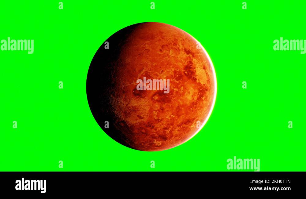 Realistic red Planet venus rotating animation with Green screen ...