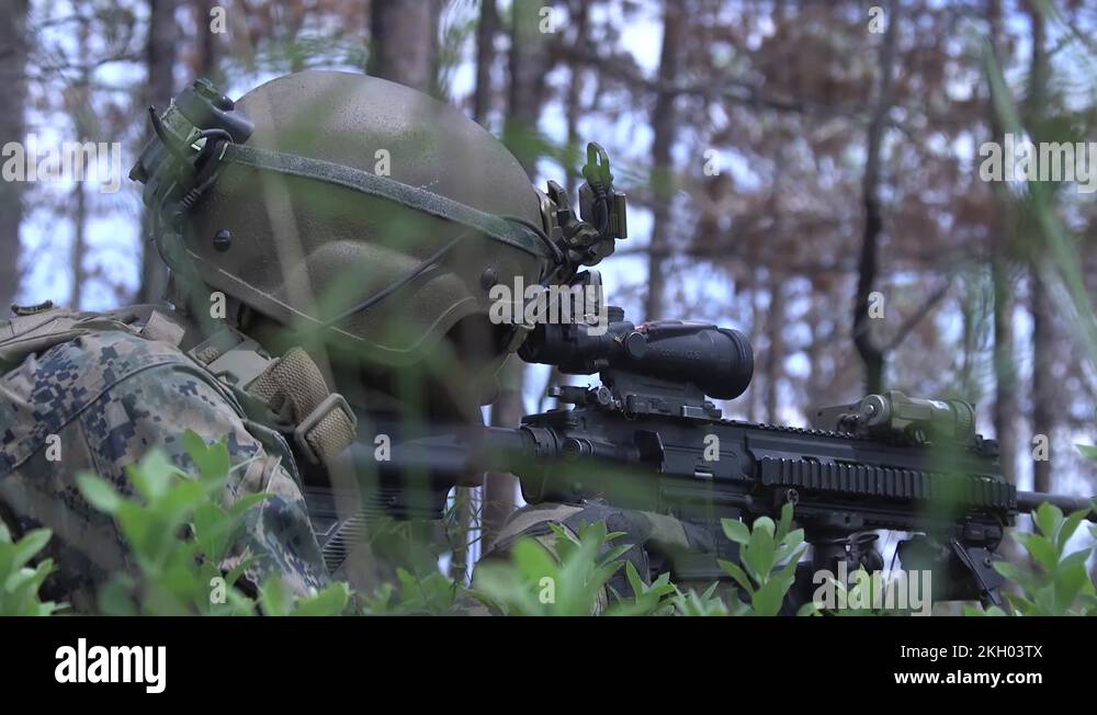 Sniper aiming rifle Stock Video Footage - Alamy