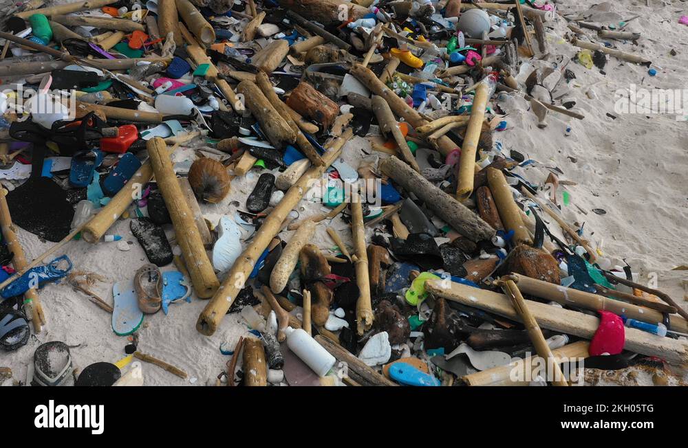 The worlds most polluted beach, Plastic marine debris Stock Video ...