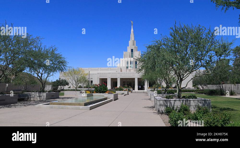 LDS Mormon Temple Phoenix Arizona garden entrance 4K Stock Video ...