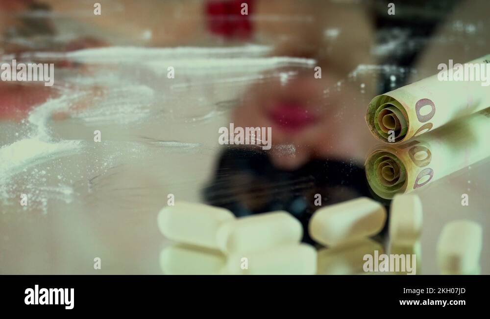 Girl addict uses drugs. She uses white powder, cocaine Stock Video ...