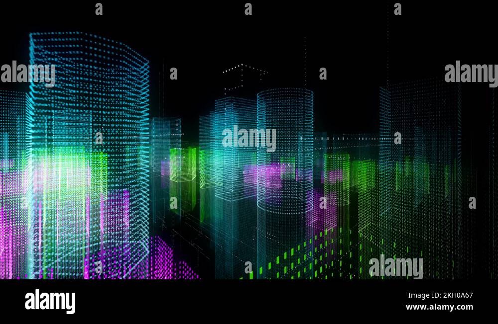 Cyber city concept. Computer graphics Stock Video Footage - Alamy