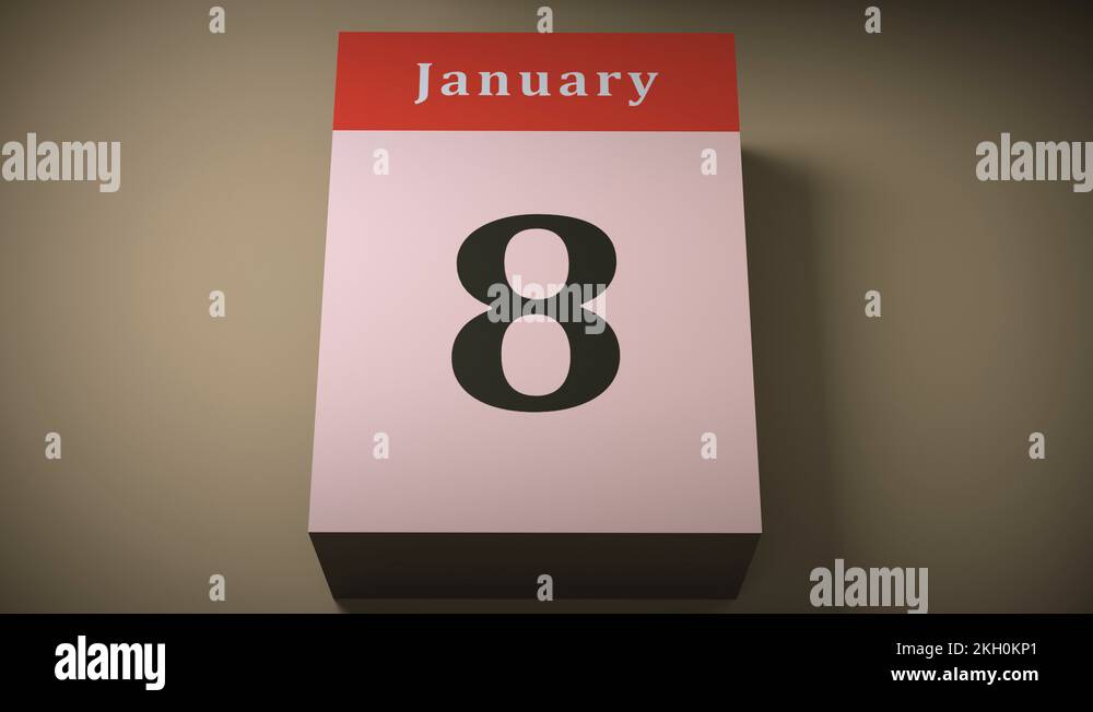 Top shot showing year calendar with fast flipping pages bottom view ...