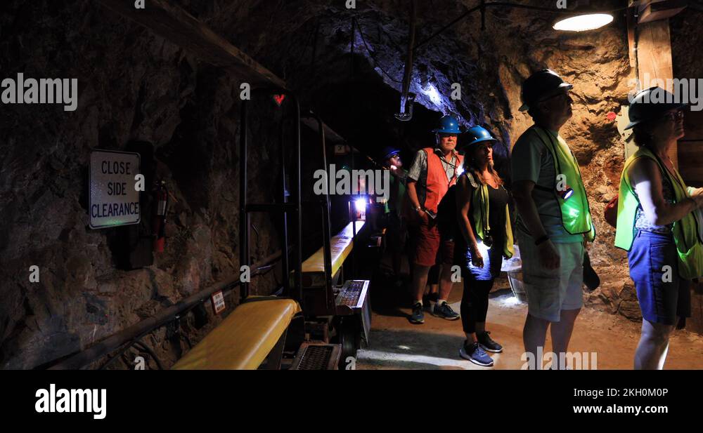 Bisbee Arizona Queen hard rock mine tunnel tourism 4K Stock Video ...