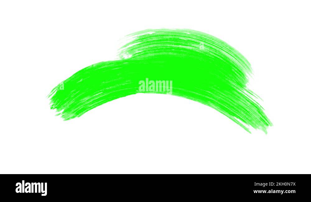 Set of five CG animated green paint brush strokes Stock Video Footage ...