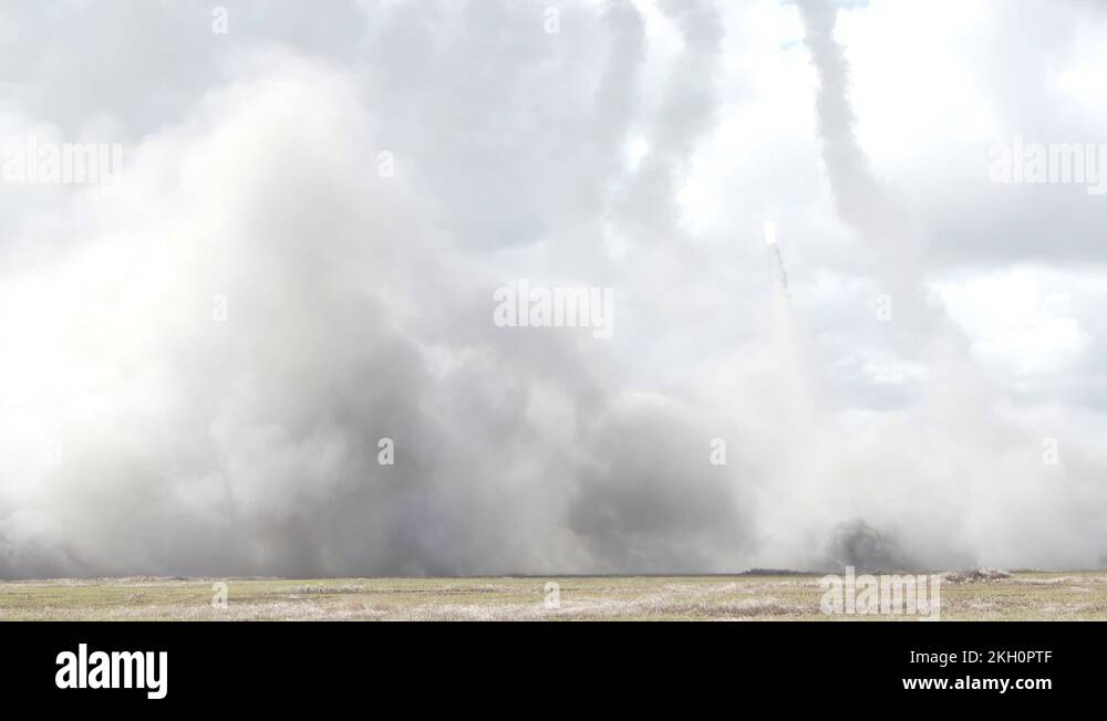 M142 High Mobility Artillery Rocket System (HIMARS) launch in ...