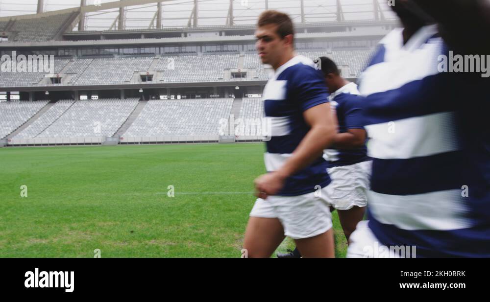 Rugby players playing rugby match in stadium 4k Stock Video Footage - Alamy