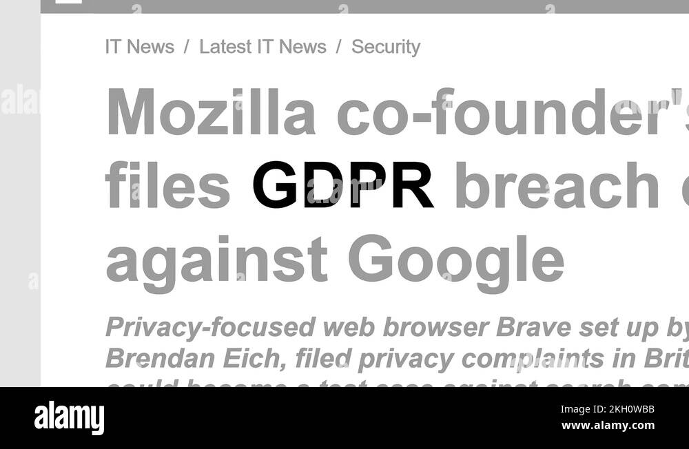 GDPR in the news titles across international media. GDPR concept Stock ...