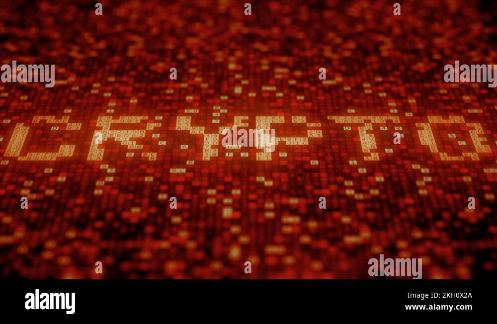 Hexadecimal Symbols On A Red Display Compose Crypto Word Loopable 3d Animation Stock Video