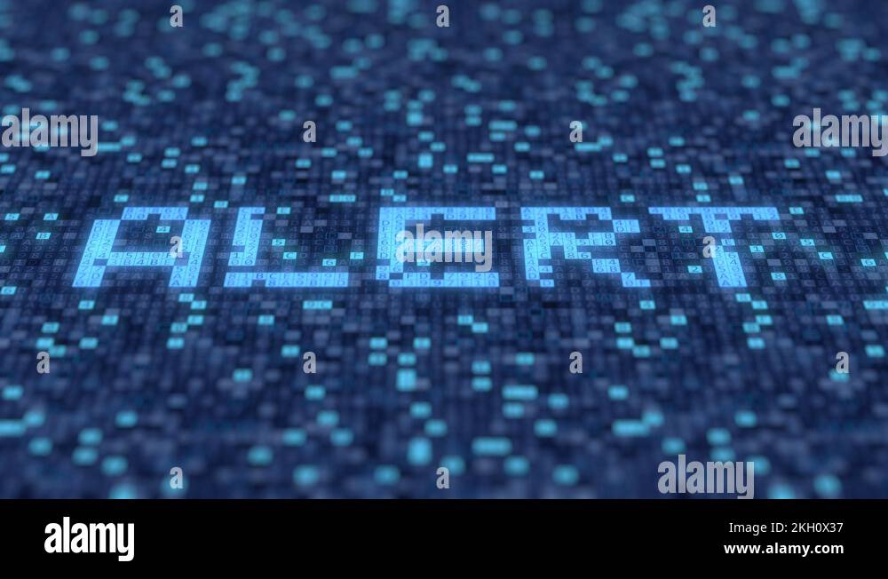 Hexadecimal Symbols On A Blue Computer Screen Compose Alert Word 2376