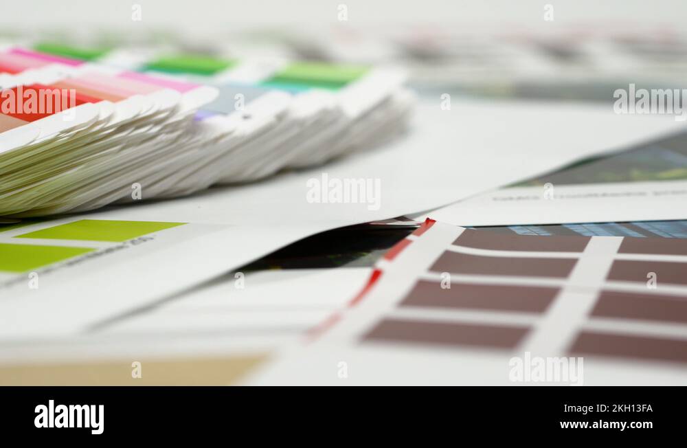 PANTONE spot color swatches in DTP studio, prepress and graphic design ...
