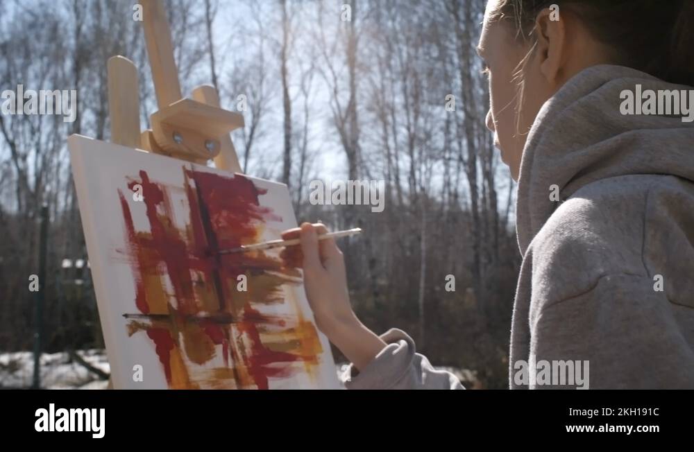 Female painter drawing picture in Stock Videos & Footage - HD and 4K ...
