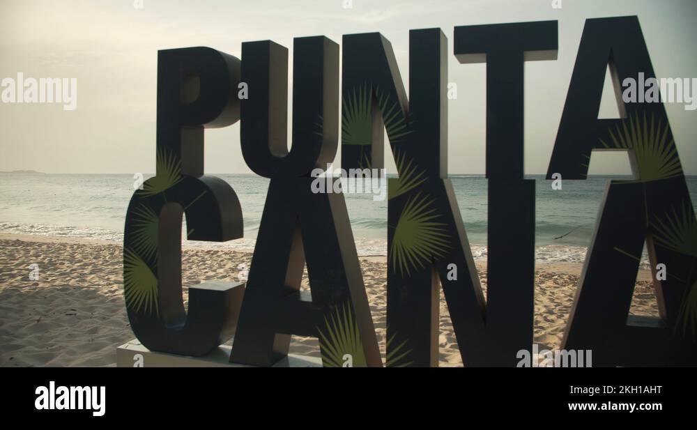 Punta Cana Sign on Beach Close Up, Luxury Dominican Resort Stock Video ...