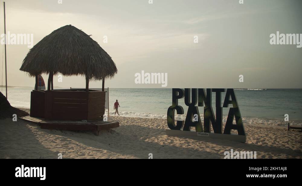Punta Cana Sign on Beach, Luxury Dominican Resort Stock Video Footage ...