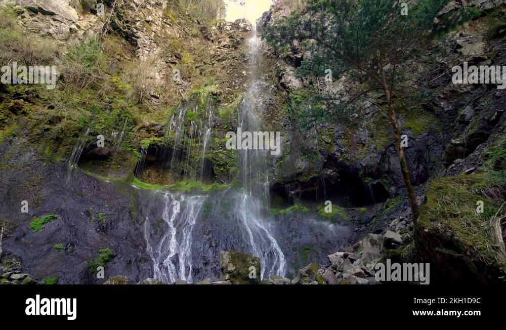 Static Shot of Silky Waterfalls in Lush Gorge in Japan Stock Video ...