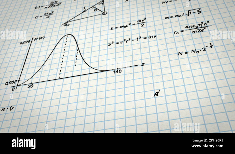 math physics formulas on squared paper tilting loop Stock Video Footage ...