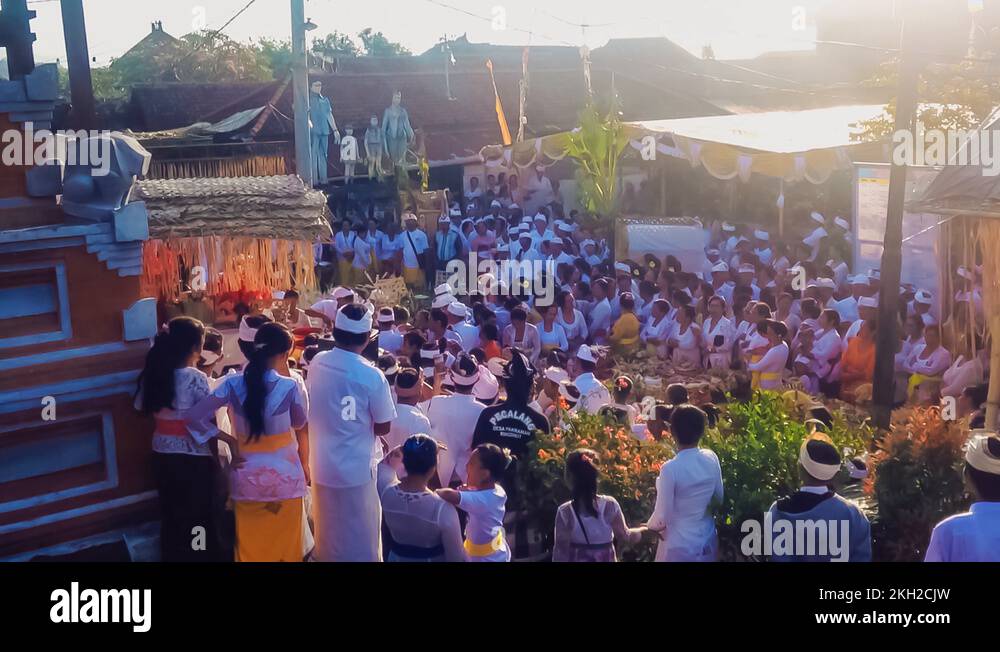 Villagers Gathering In The Salvation And Prosperity Ceremony Of Labuh ...