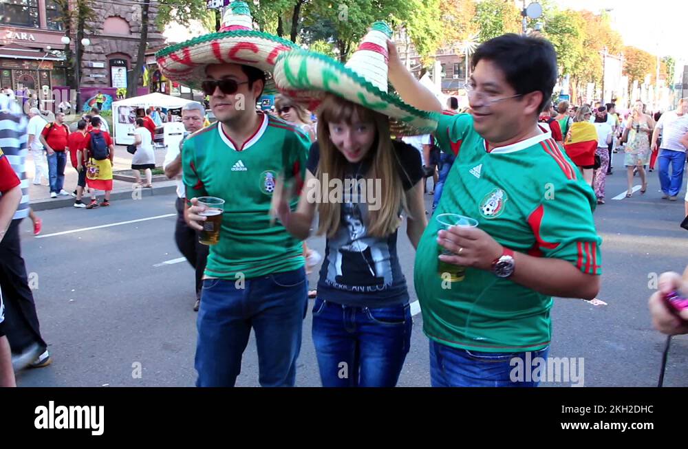 Mexican football fans before final match of European Football ...