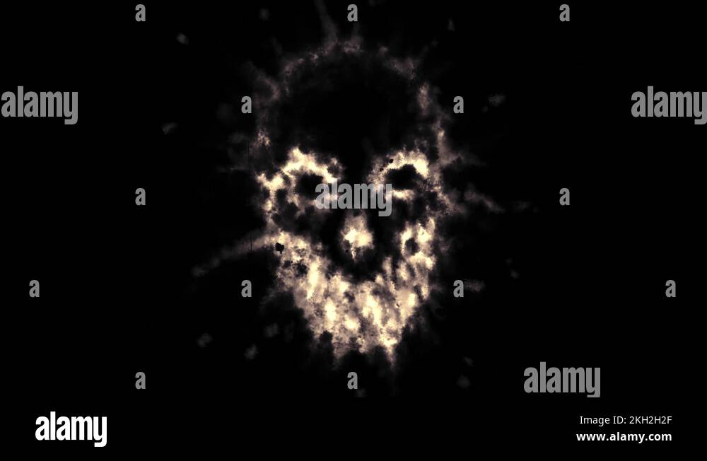 Evil demonic skull ghosts with damaged film effect Stock Video Footage ...