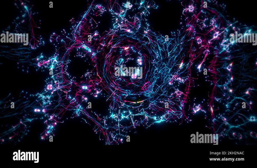 abstract digital tunnel funnel artificial intelligence neural network loop Stock Video Footage ...