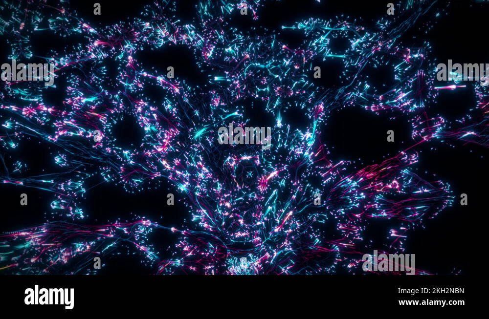 abstract digital tunnel funnel artificial intelligence neural network ...