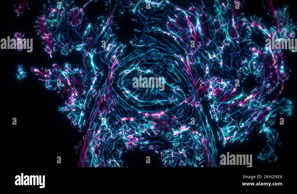 abstract digital tunnel funnel artificial intelligence neural network ...