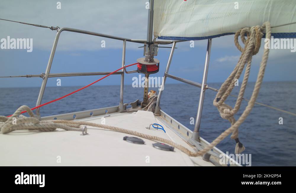 Sail Sheet Weighs Bow Pullpit Guard Rail Forestay, Furling Drum ...