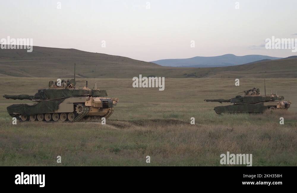 M1 Abrams tanks reversing into berms at range in Georgia during Agile ...