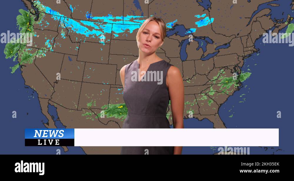 Weather forecast in a green screen studio Stock Video Footage - Alamy
