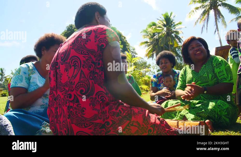 Fijian women clapping and playing musical instrument Stock Video ...