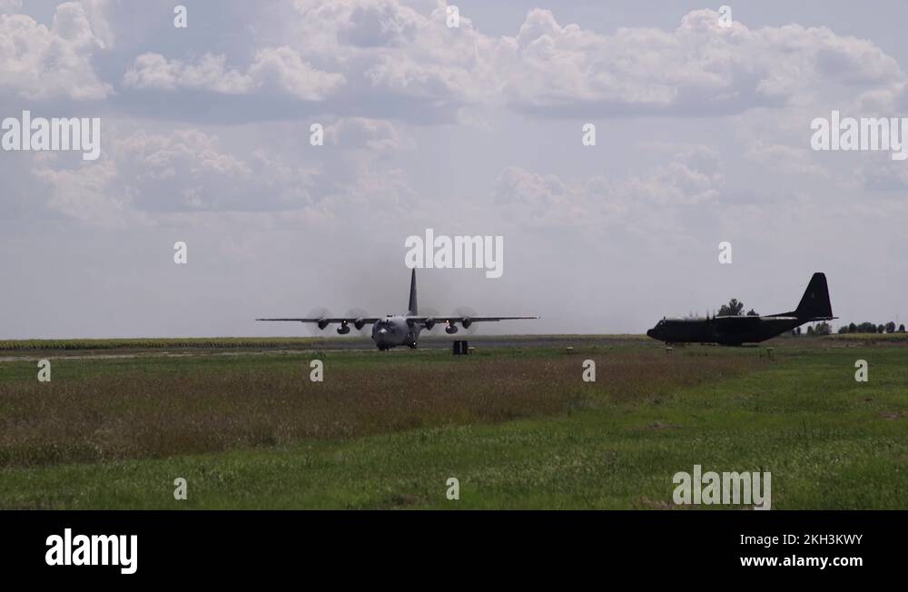 U.S. and Romanian Air Force C-130 Hercules taxiing to runway for take ...