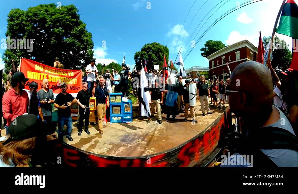 Tense Stand-off during Charlottesville race riots near Emancipation ...