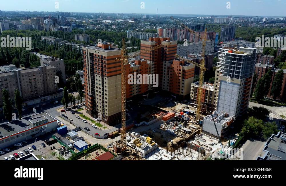 New residential complex under construction area with a developing ...