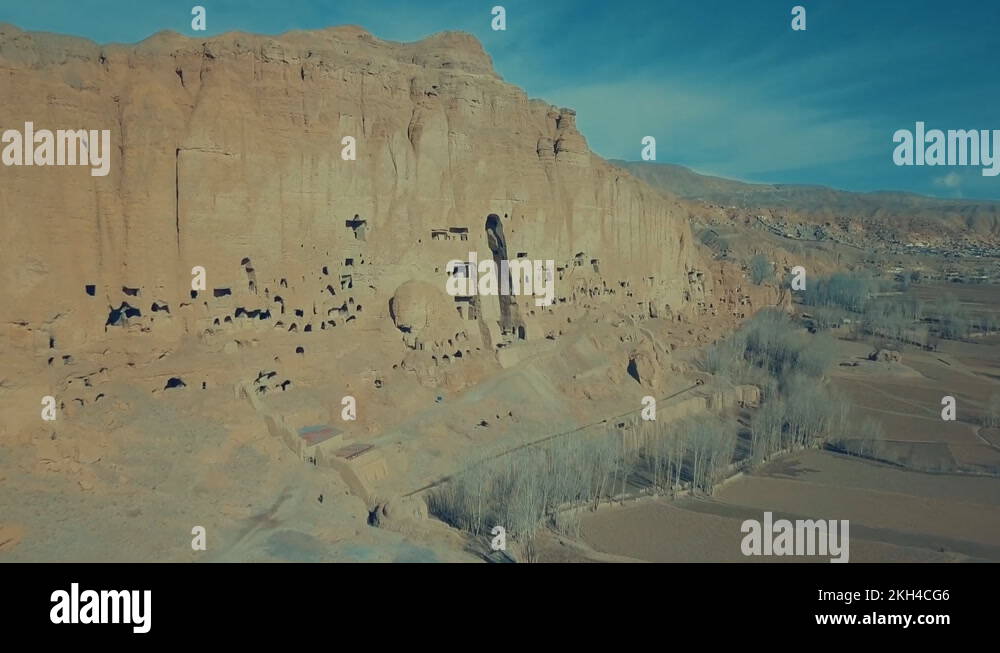 Bamiyan Buddha caves, Bamiyan province, Afghanistan. Now giant Buddha ...
