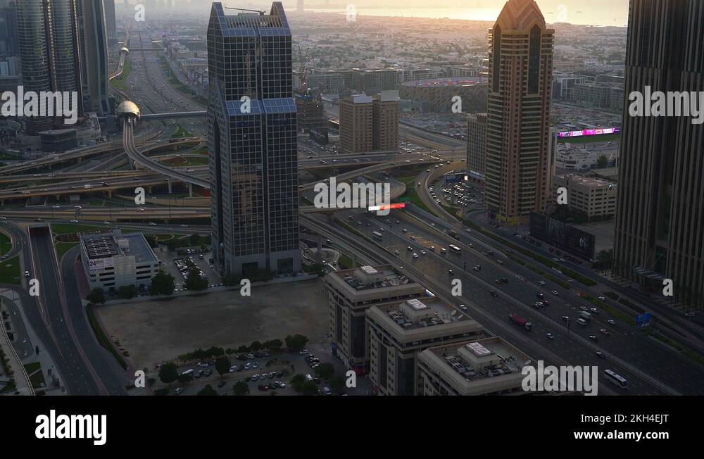 Sheikh zayed road interchange in new dubai Stock Videos & Footage - HD ...