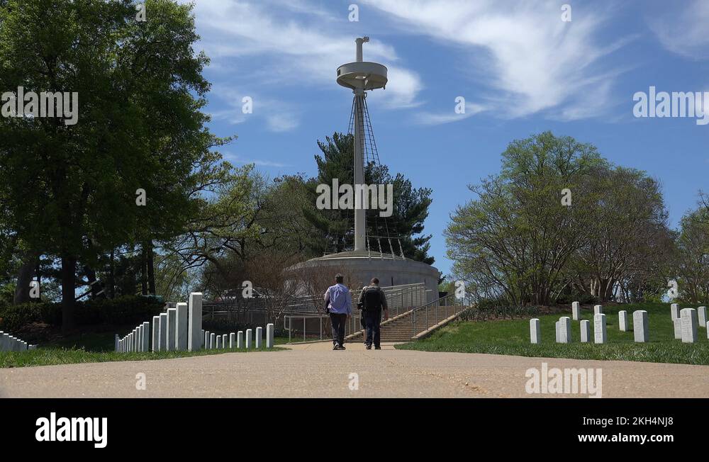 USS Maine Mast Memorial at Arlington National Cemetery. USA Stock Video ...