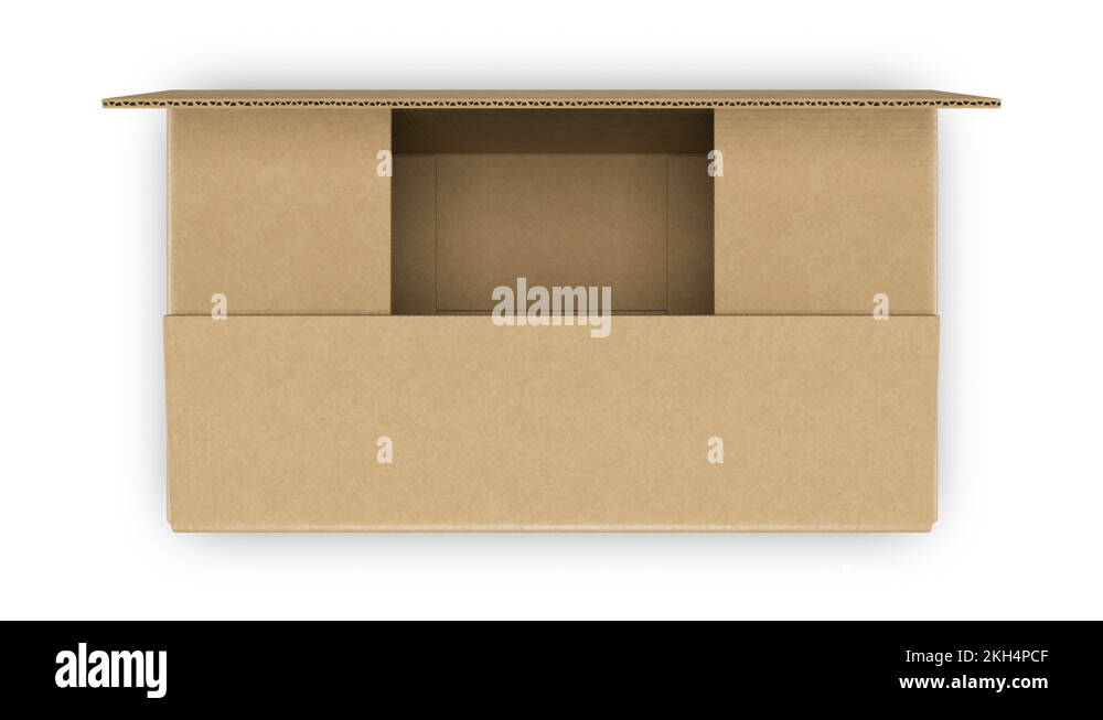 Beautiful Opening Cardboard Box on White Background with Green Screen ...